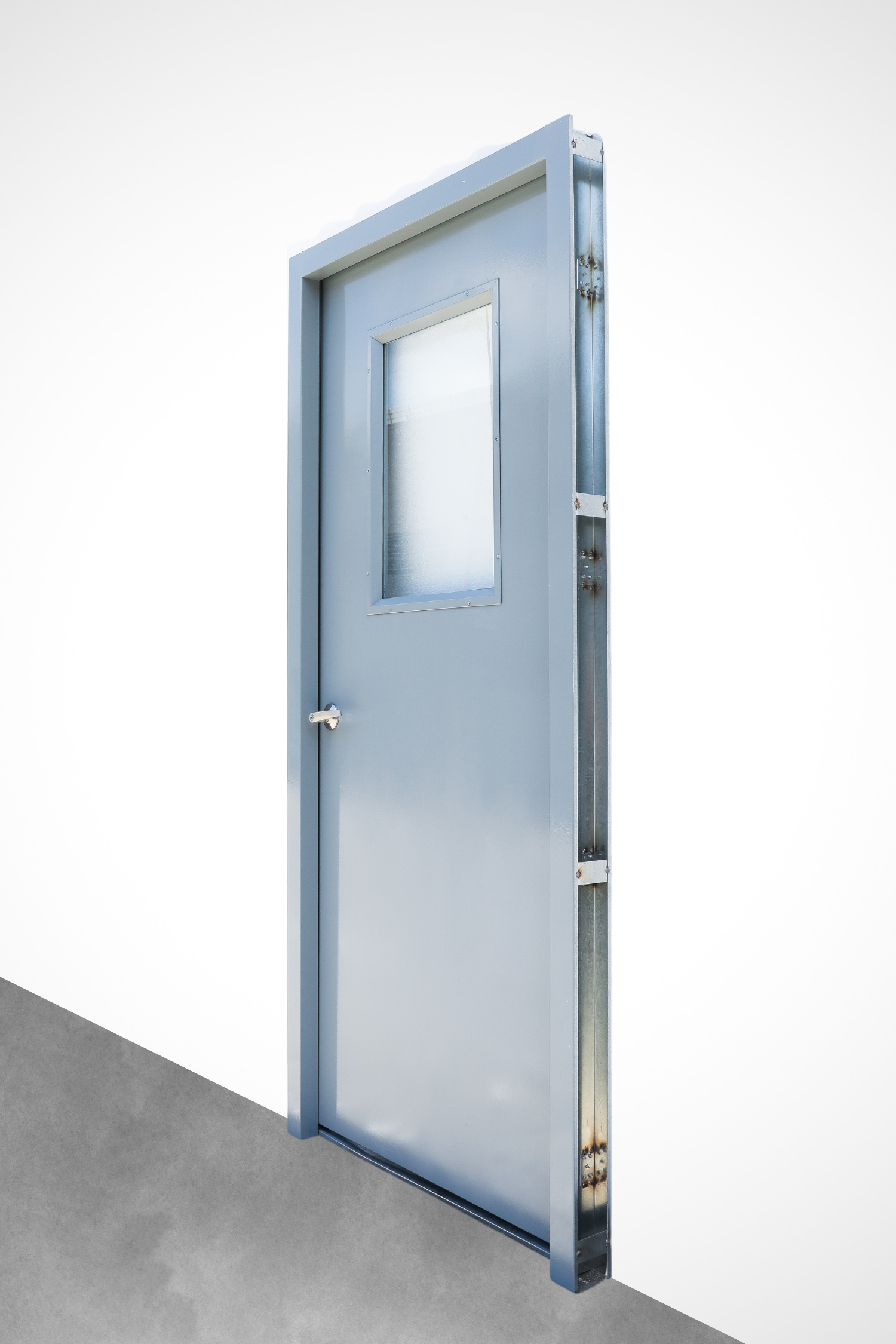 Plain Steel Door | With Big Glass – ADA Steel Door Manufacturing Inc