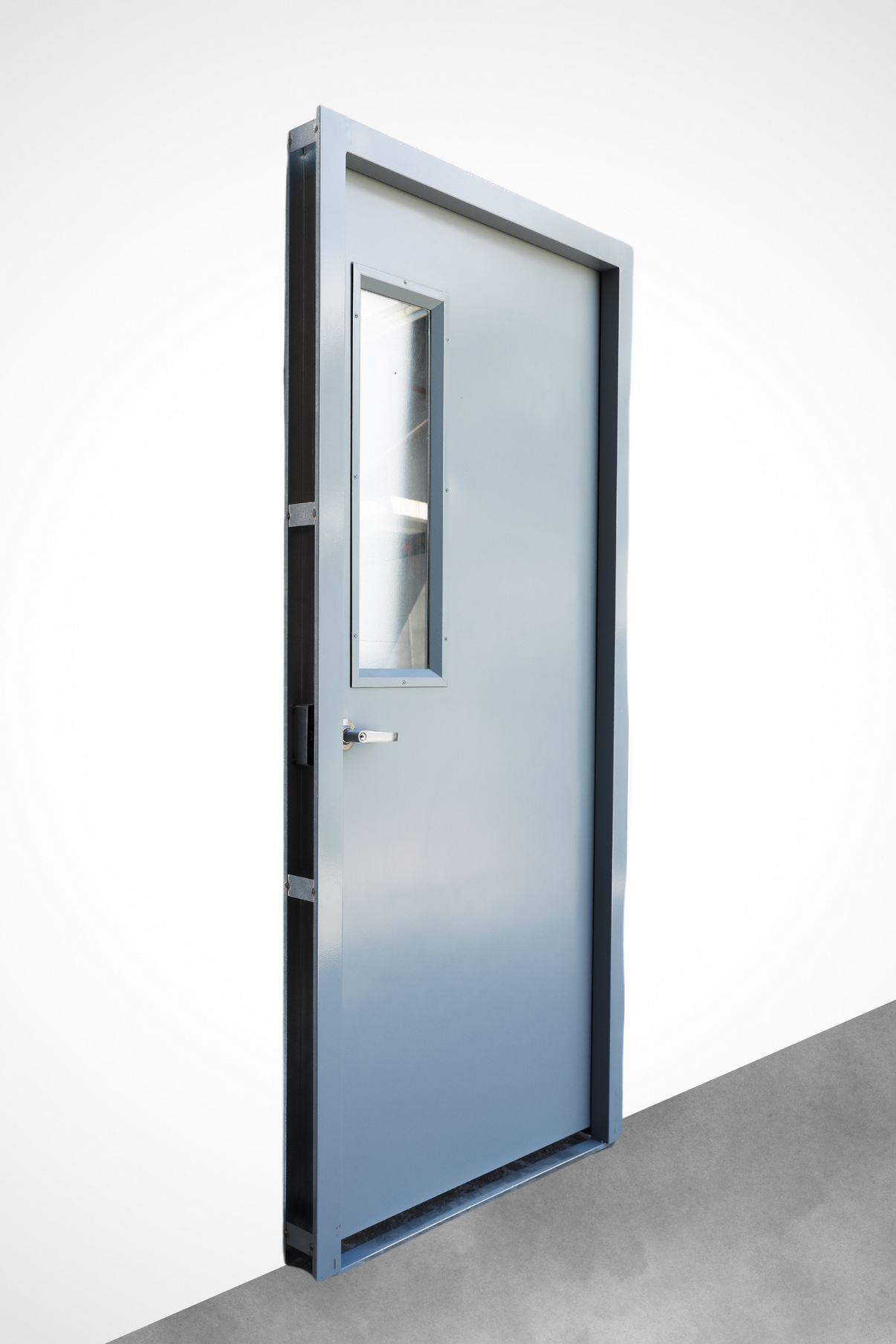 Plain Steel Door | With Small Glass – ADA Steel Door Manufacturing Inc