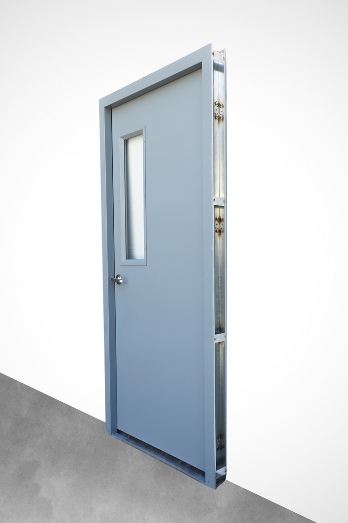 Plain Steel Door | With Small Glass – ADA Steel Door Manufacturing Inc