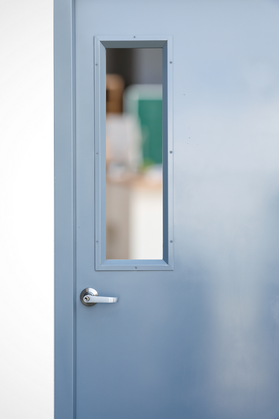 Plain Steel Door | With Small Glass – ADA Steel Door Manufacturing Inc