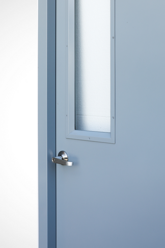 Plain Steel Door | With Small Glass – ADA Steel Door Manufacturing Inc